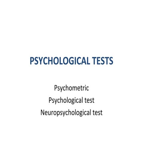 Psychological tests | PPT