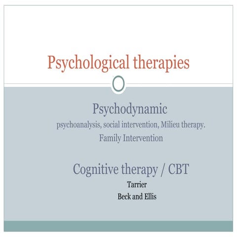 Psychological therapies and schizophrenia | PPT