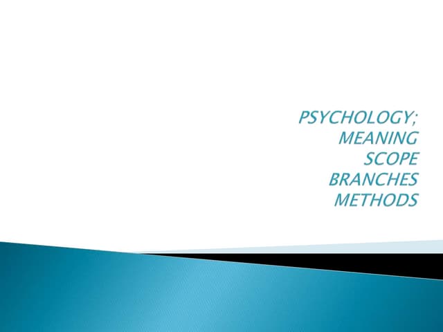 Introduction to psychology | PPT