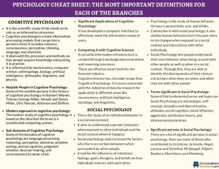 Psychology Cheat Sheet