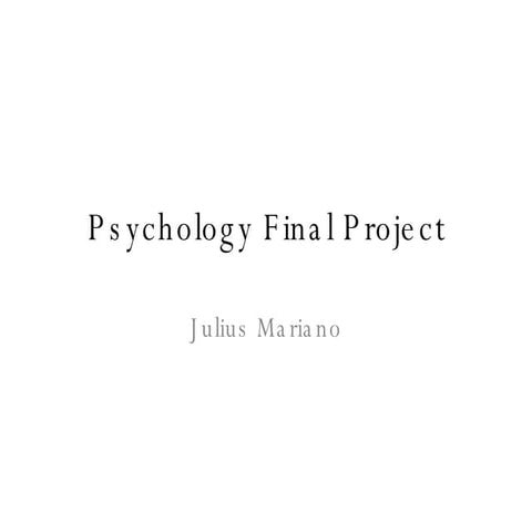 Psychology Final Project | PPT