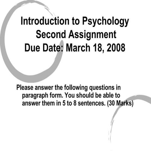 Psychology Second Assignment | PPT