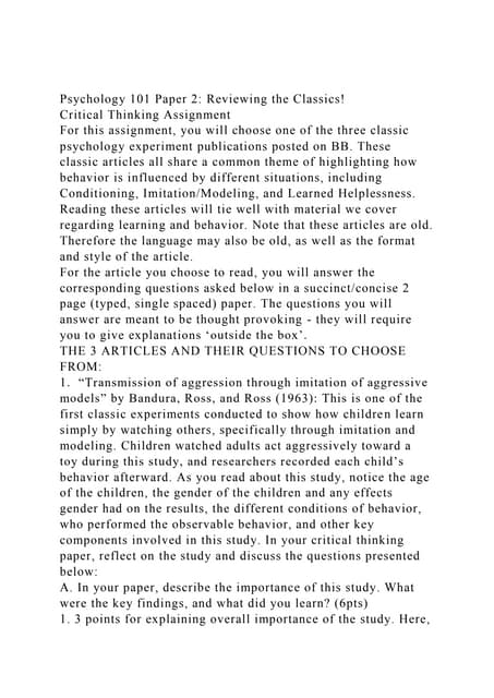 Psychology 4 to 8 mark questions | PPT