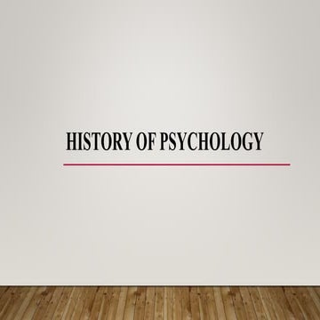 HISTORY OF PSYCHOLOGY | PPT