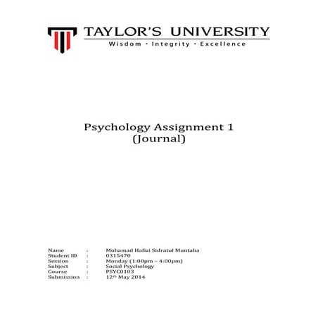 Psychology assignment 1 | DOCX | Crime & Harmful Acts to Individuals, Society & Human Right ...