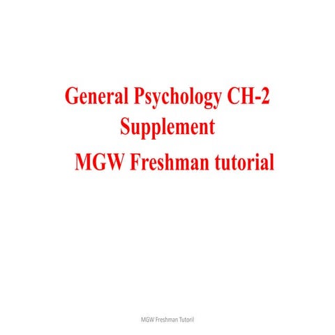 Psychology note for freshman student and higher education | PPT