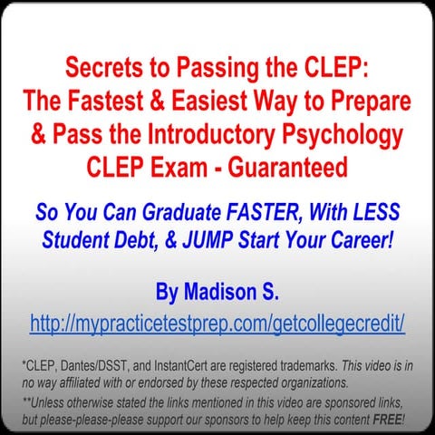 Psychology CLEP Study Guides & CLEP Practice Tests | PPT