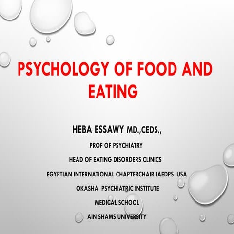 Psychology of food and eating : Psychological Models pptx | PPT