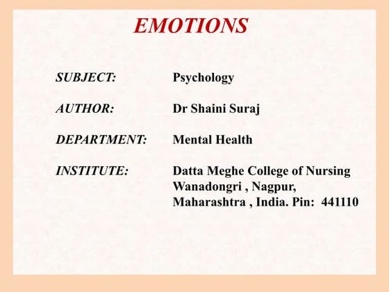 Emotion-Psychology | PPT