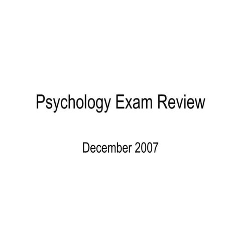 Psychology Exam Review 1 | PPT