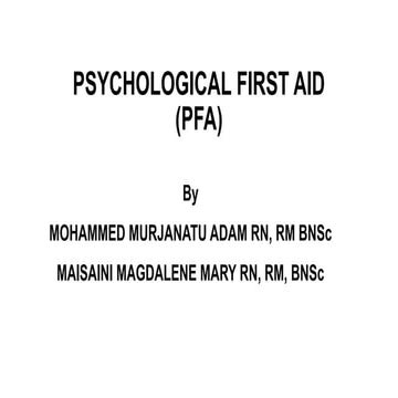 Psychological First Aid | PPT