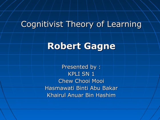 Gagne’s Hierarchy of Learning – Eight types of learning | PPT