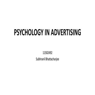 Psychology in advertising | PPTX