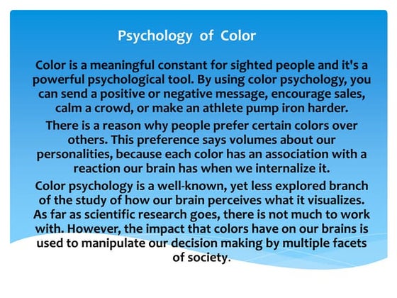 Psychology of Color | PDF