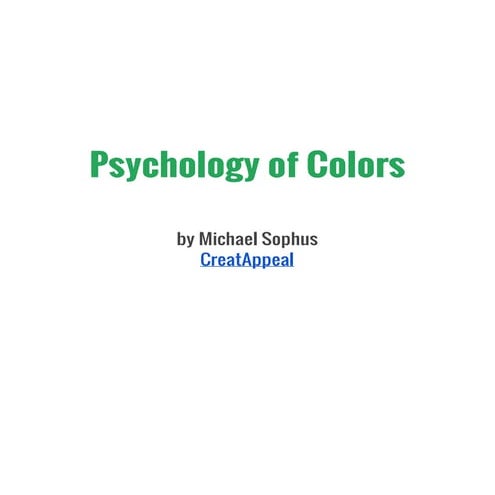 Psychology of Colors | PDF
