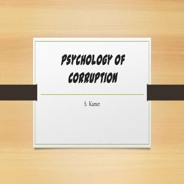 Psychology of corruption | PPTX
