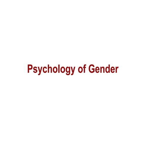 Psychology of gender | PPT