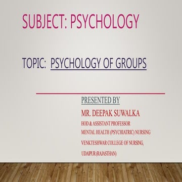 Psychology of groups | PPTX
