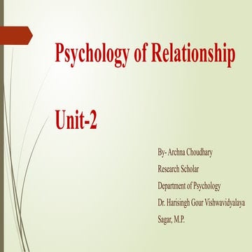 Psychology of relationship by Sam Tagore | PPTX