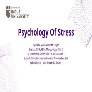 Psychology Of Stress ppt as communication skills | PPTX