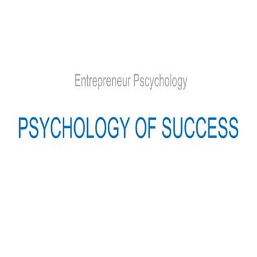 Psychology of success | PPT