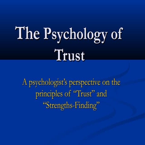 Psychology of trust | PPT