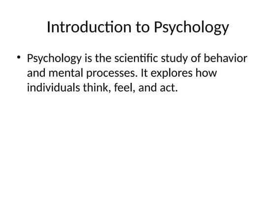 Psychology Presentation introduction of psychology definition | PPTX