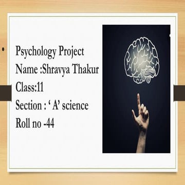 Psychology Project Chapter Attention Class 11 Pptx