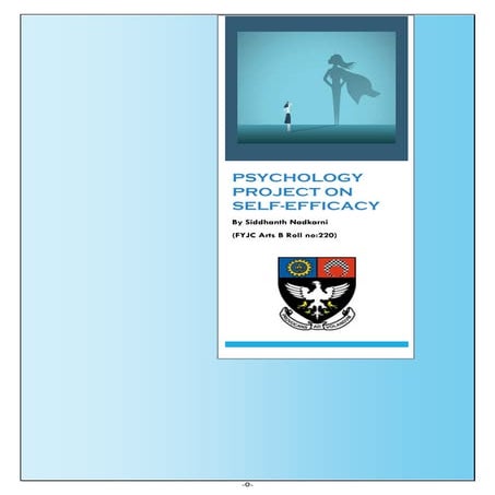My Psychology Project on Self-Efficacy | PDF
