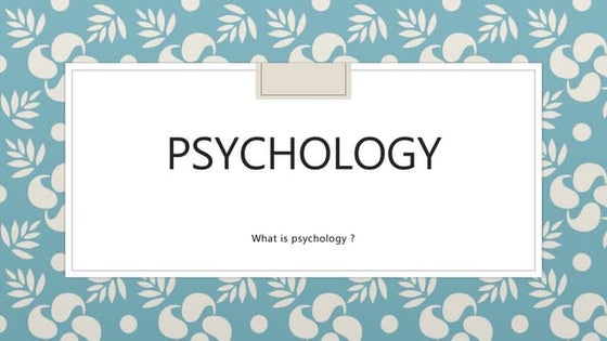 Psychology | PPTX