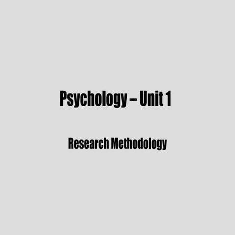 Psychology – unit 1 (methodology) | PPT