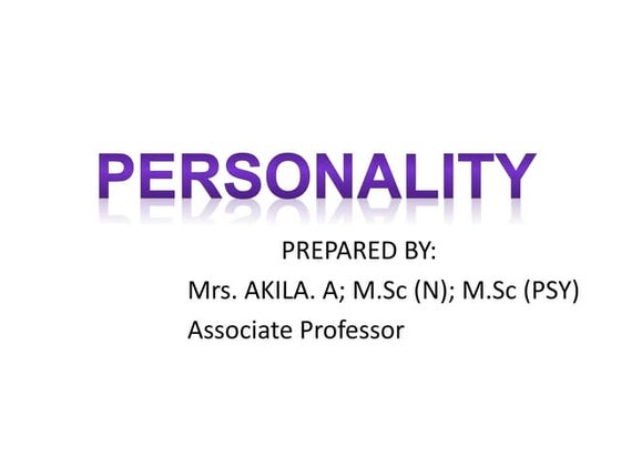 Personality ppt | PPT