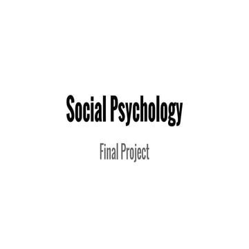 Final Project Social Psychology | PDF