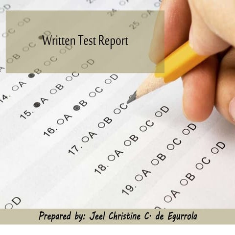 Written Test Report | PPTX