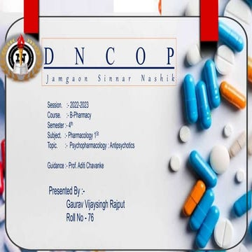 Psychopharmacology- Antipsychotics | PPTX