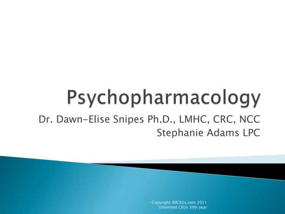 Psychopharmacology- for students of counseling | PPT