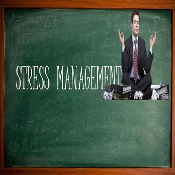 Stress management at workplace | PPTX