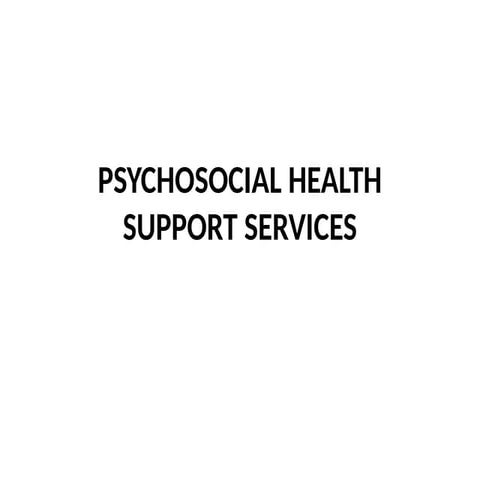Psychosocial Support Types and Benefits | PDF