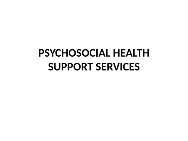 Psychosocial Support Types and Benefits | PDF