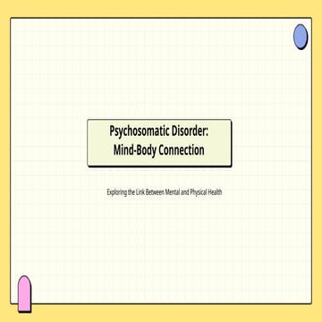 Psychosomatic Disorder in teens Adolescents. | PPTX