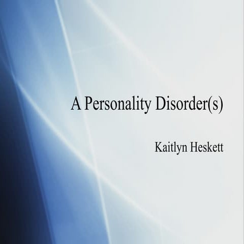 Personality Disorders | PPT