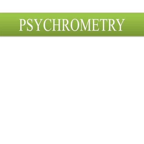 Psychrometry | PPTX
