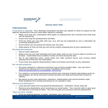Psych test tips | PDF