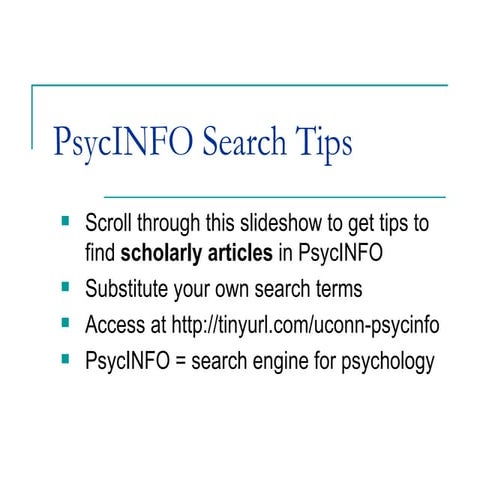 PsycINFO Search Tips | PPT