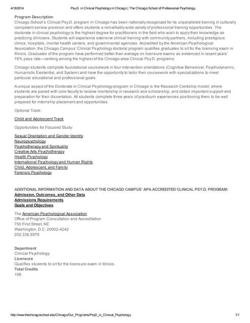 Psyd clinical psychology the chicago school of professional psychology ... Psyd clinical psychology the chicago school of professional psychology ...