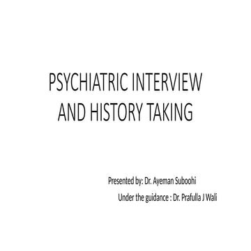 Psychiatry history taking | PPT