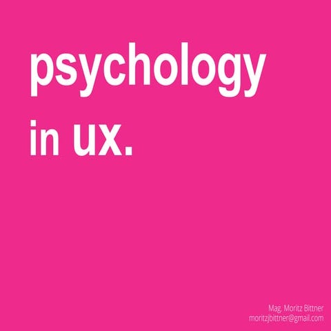 Psychology in UX | PDF