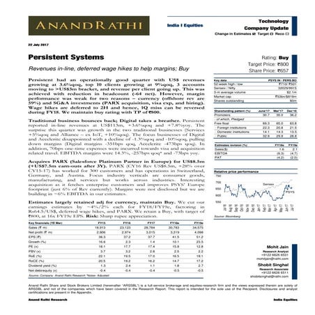 Persistent 1QFY18 | PDF