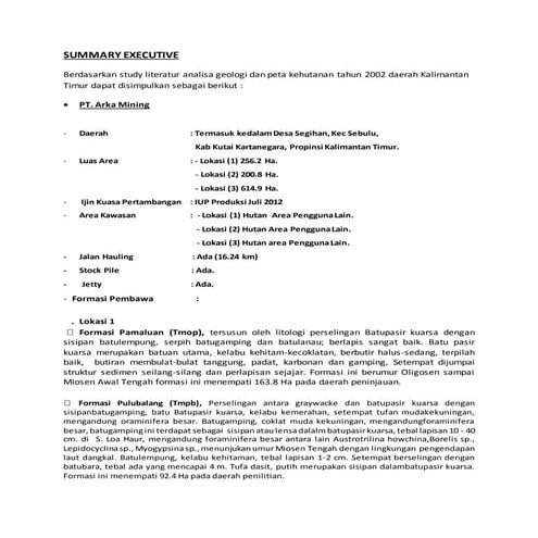 Pt. arka mining | PDF