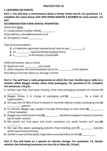 Full placement-test | DOC | Standardized Testing | Educational Assessment